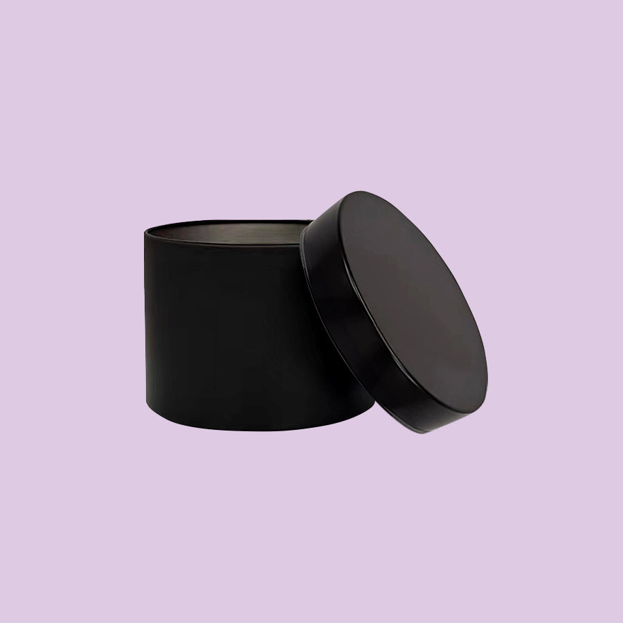Candle Tin Large With Lid - Black | Scent Method